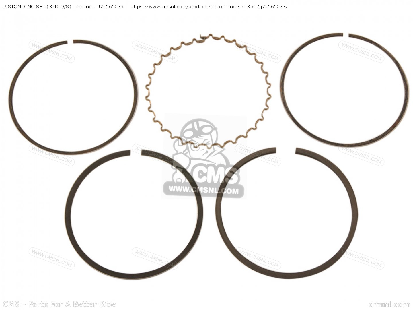 PISTON RING SET (3RD O/S) for Yamaha - order at CMSNL