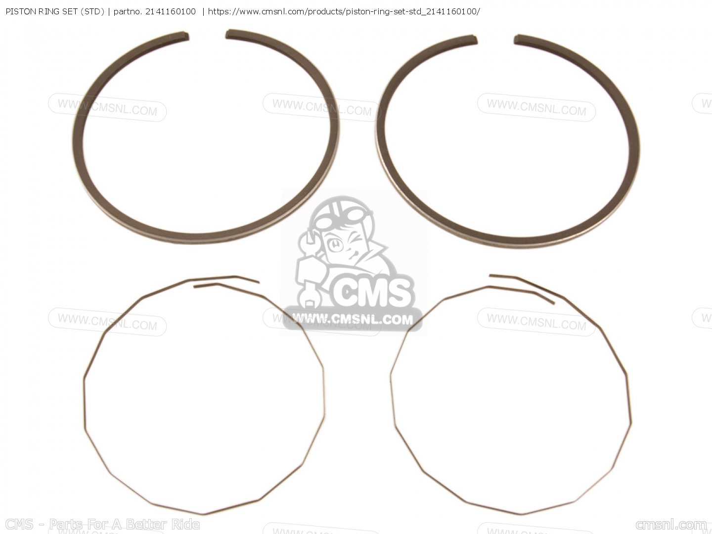 2141160100: PISTON RING SET (STD) Yamaha - buy the 214-11601-00-00 at CMSNL