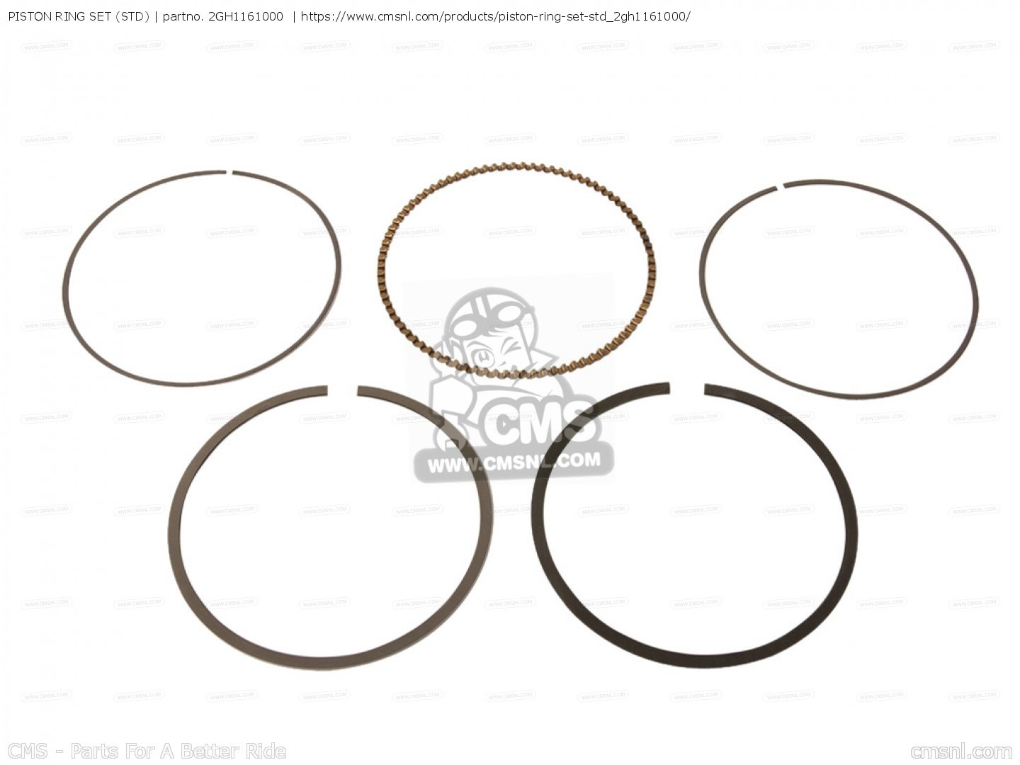 2GH1161000: PISTON RING SET (STD) Yamaha - buy the 2GH-11610-00-00 at CMSNL