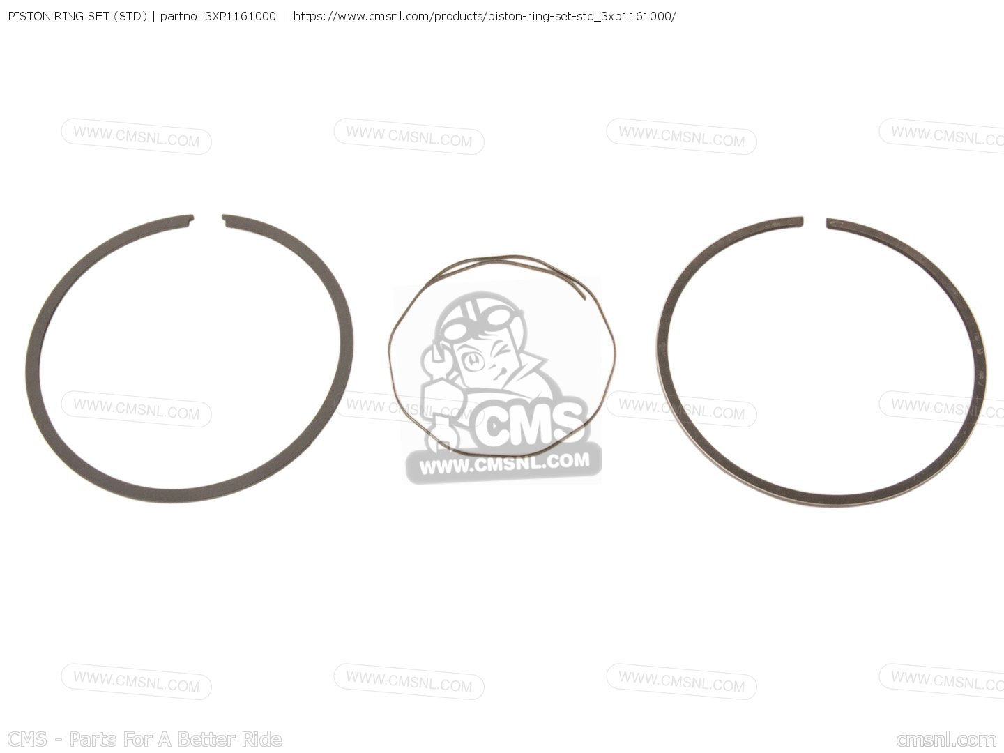 3XP1161000: PISTON RING SET (STD) Yamaha - buy the 3XP-11610-00-00 at CMSNL