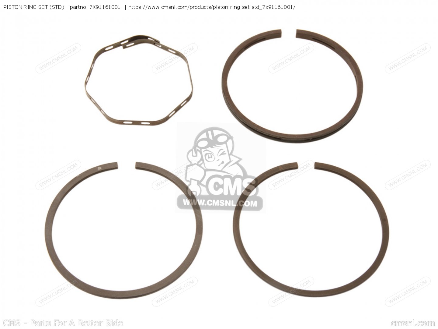 PISTON RING SET (STD) for EF600 GENERATOR - order at CMSNL