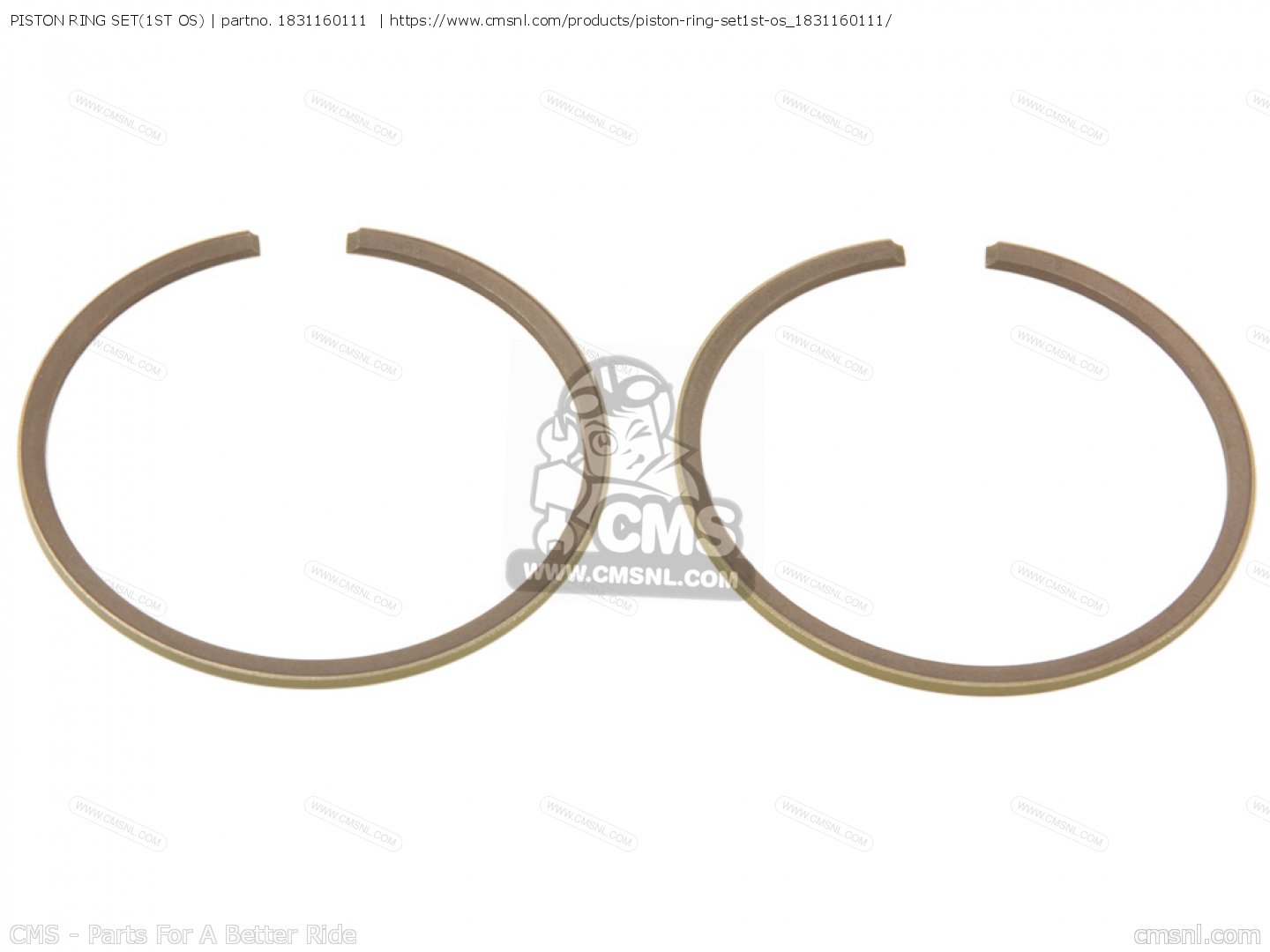 1831160111: PISTON RING SET(1ST OS) Yamaha - buy the 183-11601-11-00 at ...
