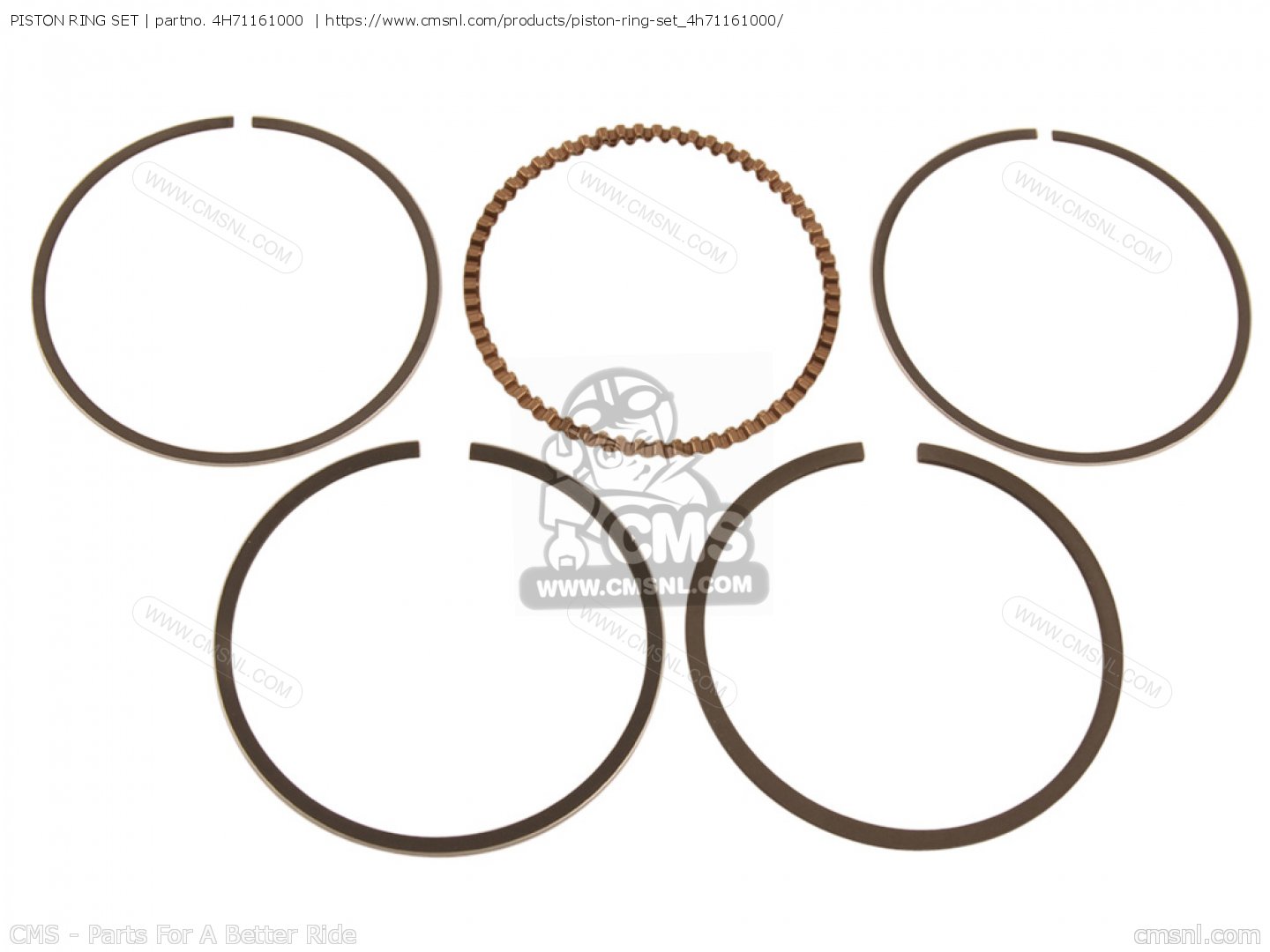 4H71161000: PISTON RING SET Yamaha - buy the 4H7-11610-00-00 at CMSNL