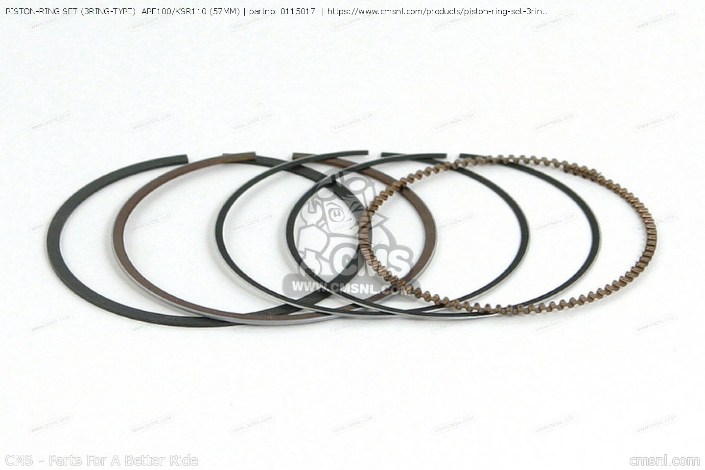 0115017: PISTON-RING SET (3RING-TYPE) APE100/KSR110 (57MM) Takegawa - buy the 01-15-017 at CMSNL
