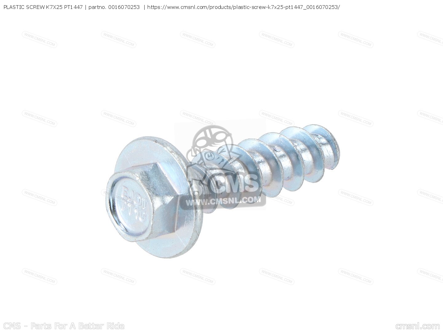 PLASTIC SCREW K7X25 PT1447 for 520 EXC-G RACING USA 2002 - order at CMSNL