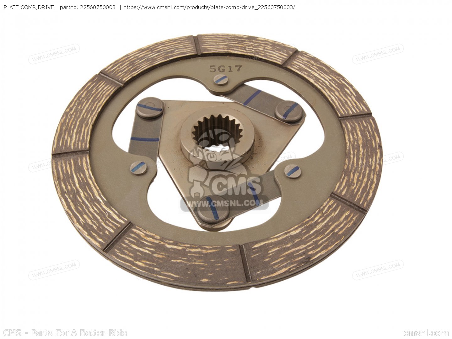 22560750003: PLATE COMP.,DRIVE Honda - buy the 22560-750-003 at CMSNL