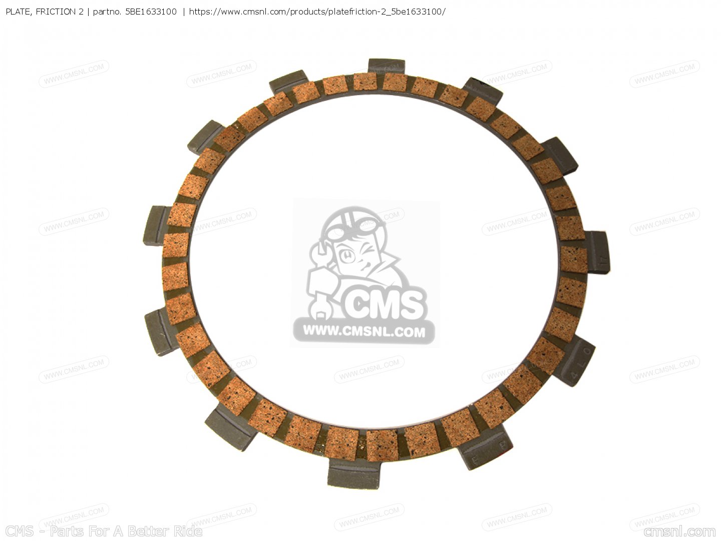 5BE1633100：PLATE, FRICTION 2 (NAS) Yamaha - CMSNLで5BE-16331-00-00を購入する。