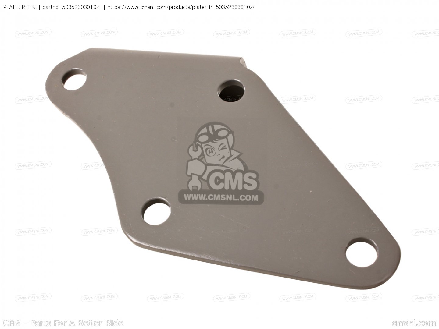 50352303010Z: PLATE, R. FR. Honda - buy the 50352-303-010Z at CMSNL