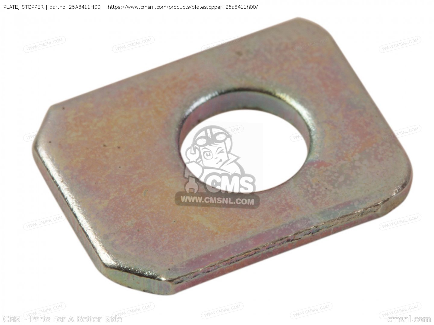 26A8411H00: PLATE, STOPPER Yamaha - buy the 26A-8411H-00-00 at CMSNL