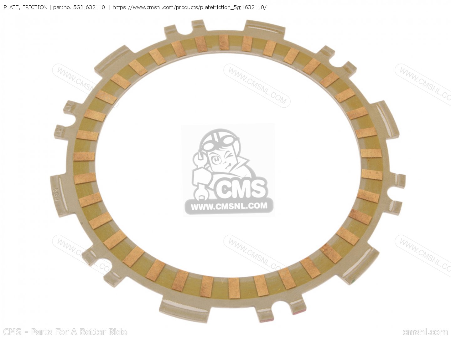 5GJ1632110: Plate, Friction (nas) Yamaha - buy the 5GJ-16321-10 at CMSNL