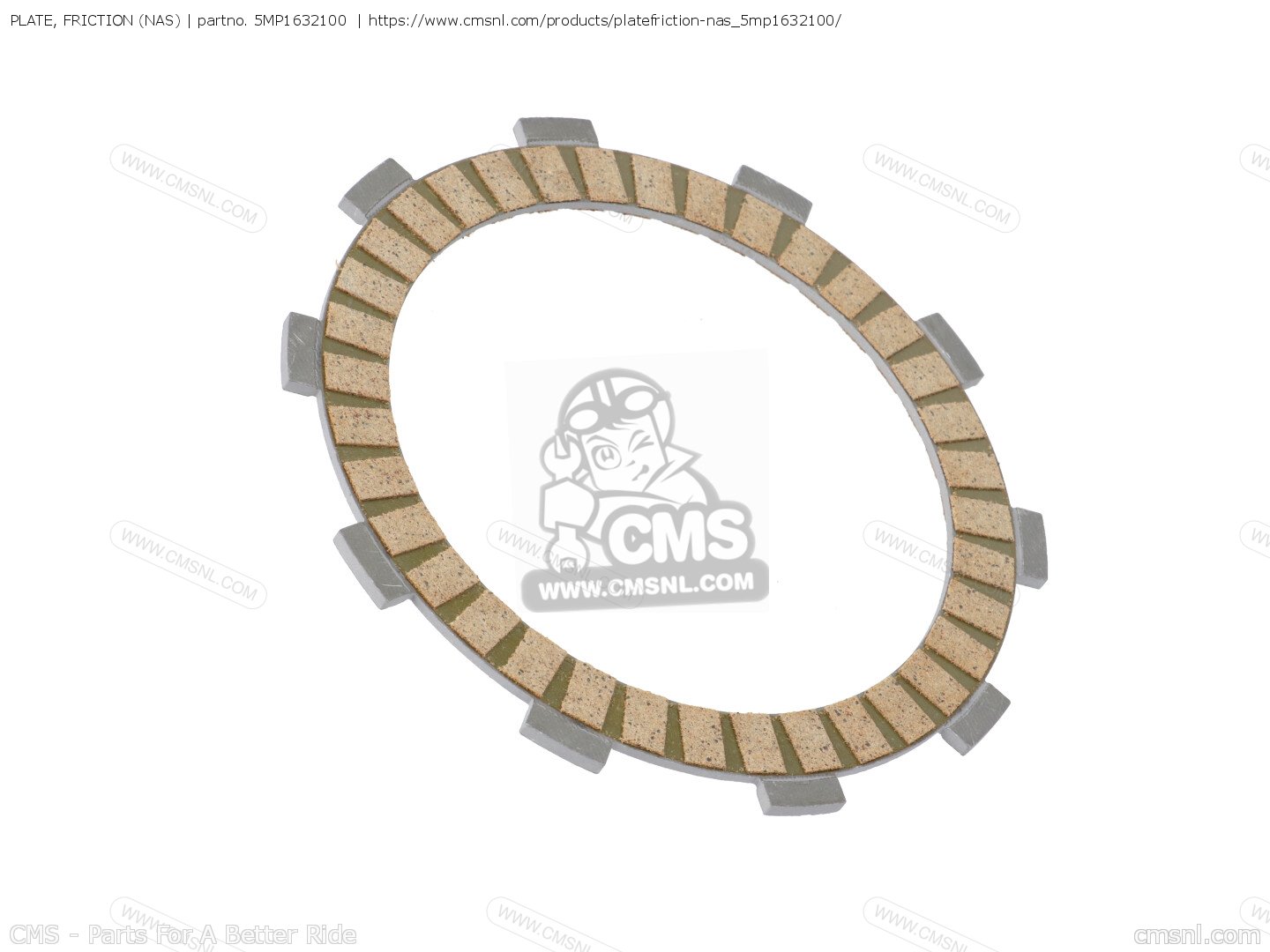 5MP1632100: Plate, Friction (nas) Yamaha - buy the 5MP-16321-00 at CMSNL