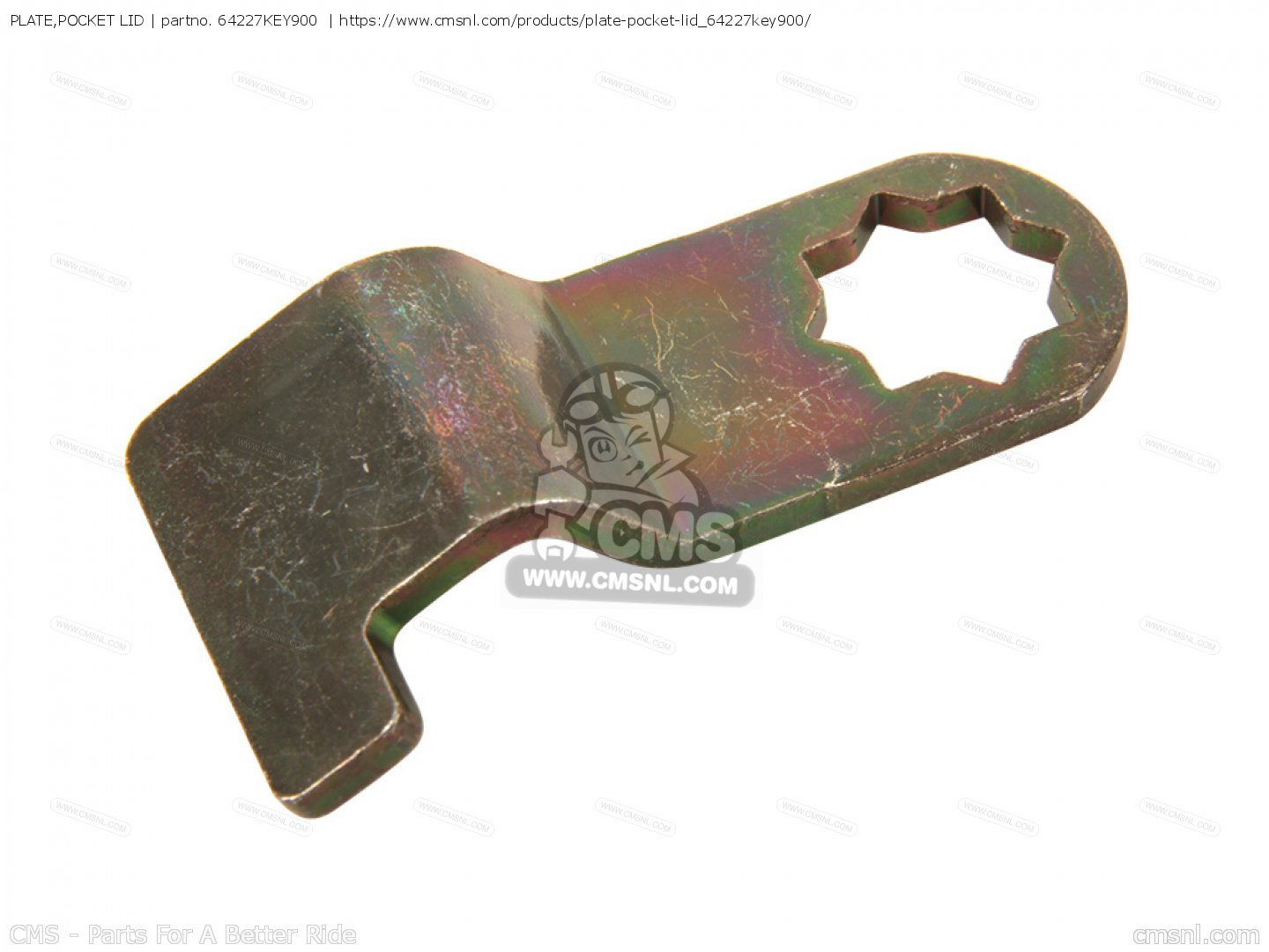 64227KEY900: PLATE,POCKET LID Honda - buy the 64227-KEY-900 at CMSNL