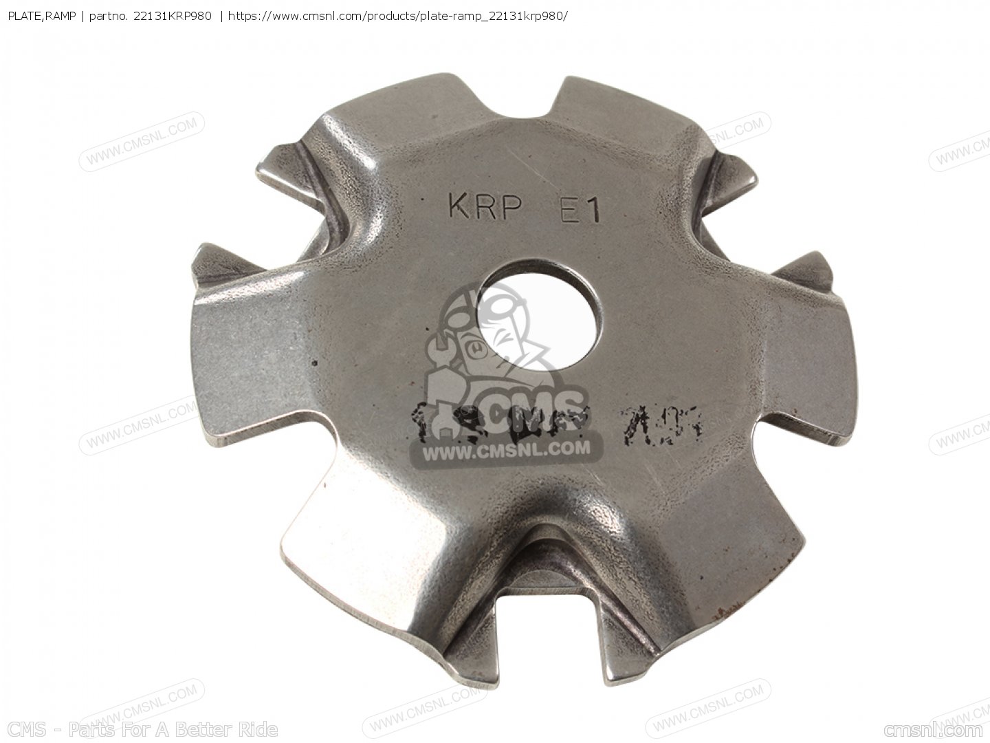 22131KRP980: PLATE,RAMP Honda - buy the 22131-KRP-980 at CMSNL