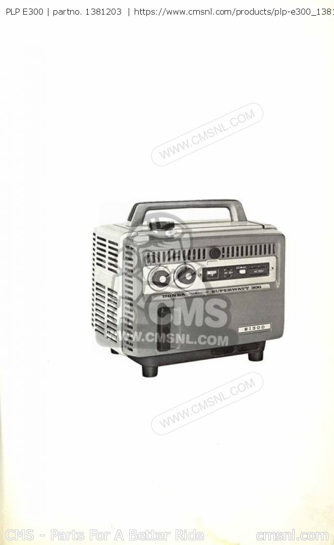 1381203: PLP E300 Honda - buy the 13812-03 at CMSNL