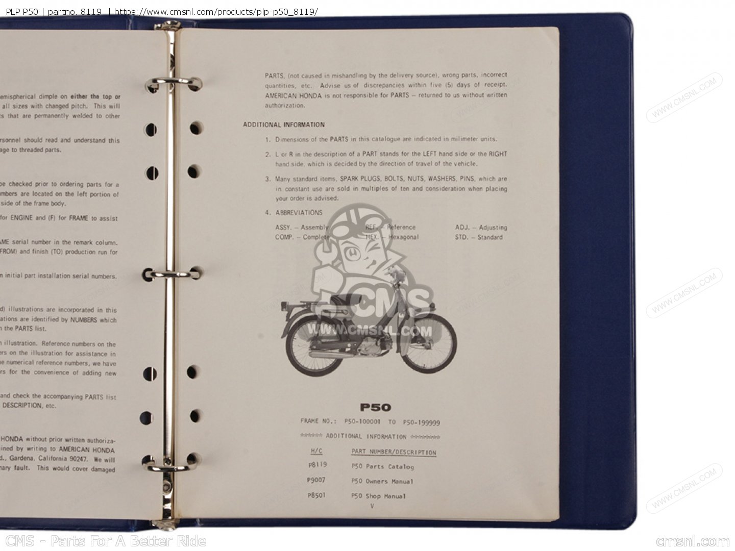 8119: Plp P50 Honda - buy the 8119 at CMSNL