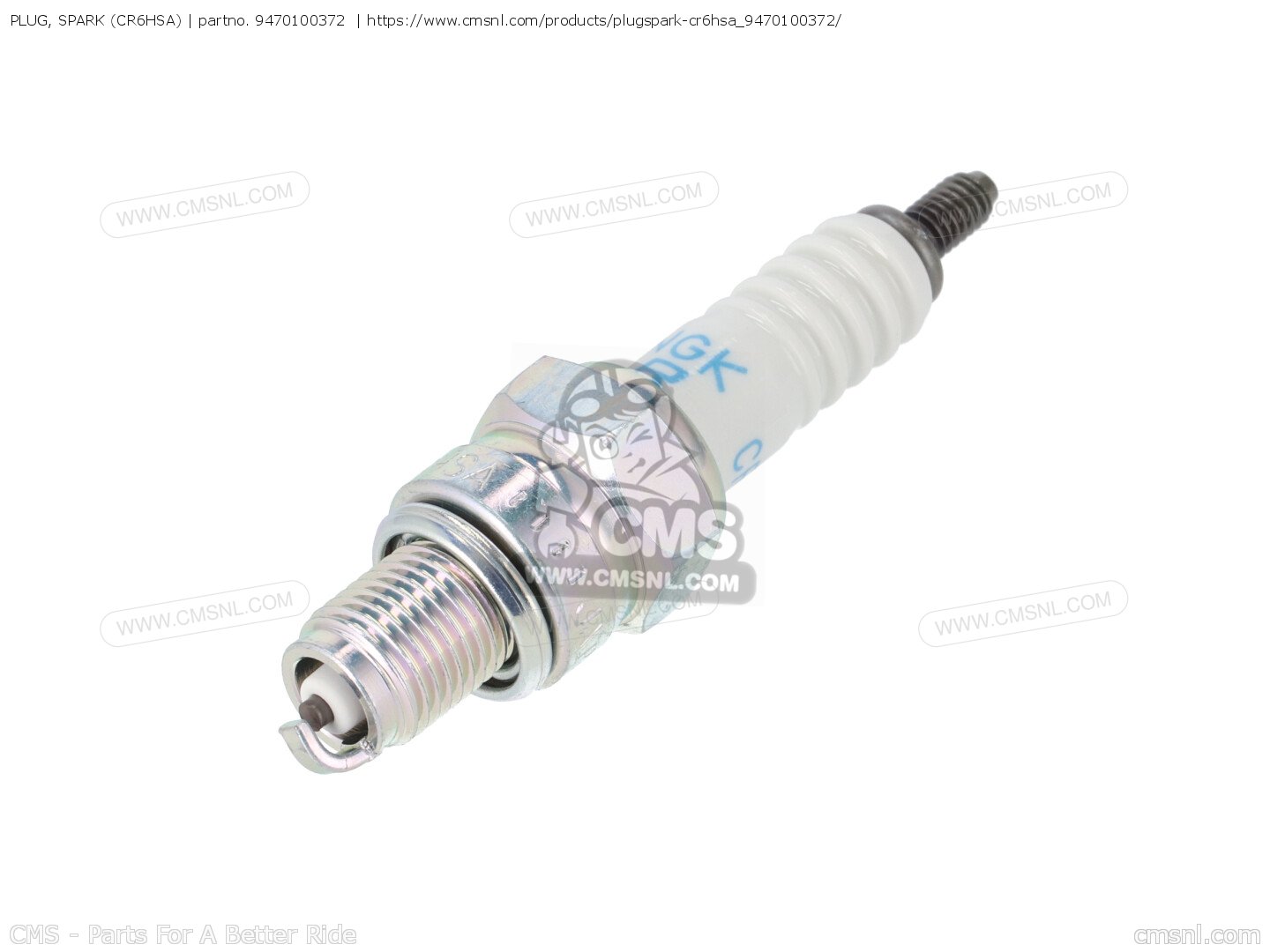 9470100372: PLUG, SPARK (CR6HSA) Yamaha - buy the 94701-00372-00 at CMSNL