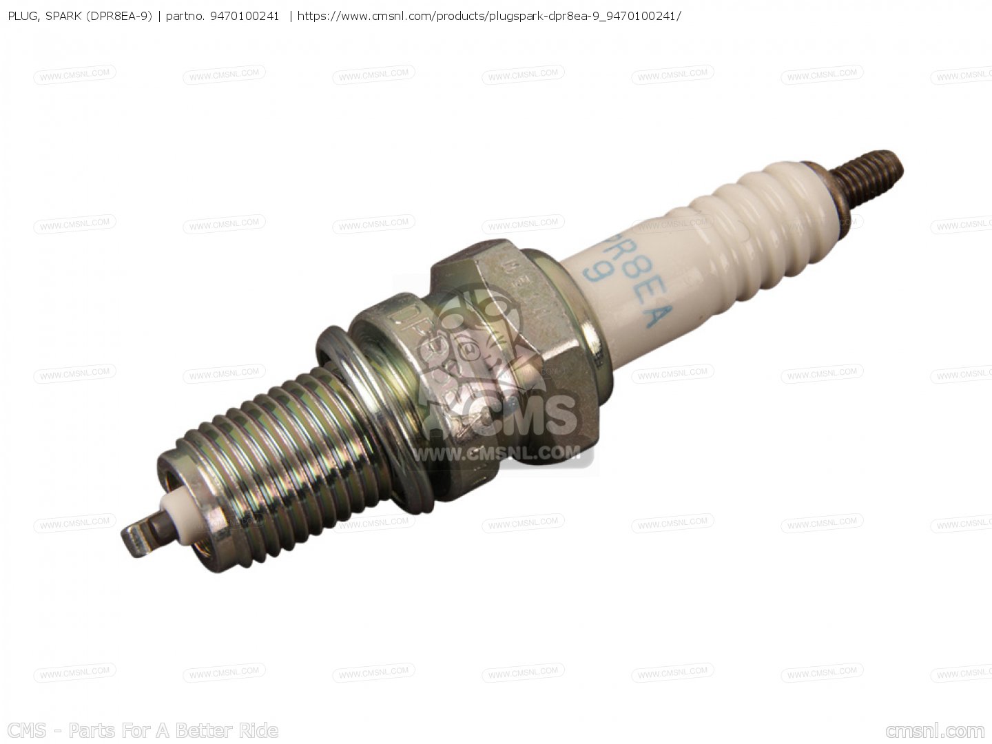 PLUG, SPARK (DPR8EA-9) for Yamaha - order at CMSNL