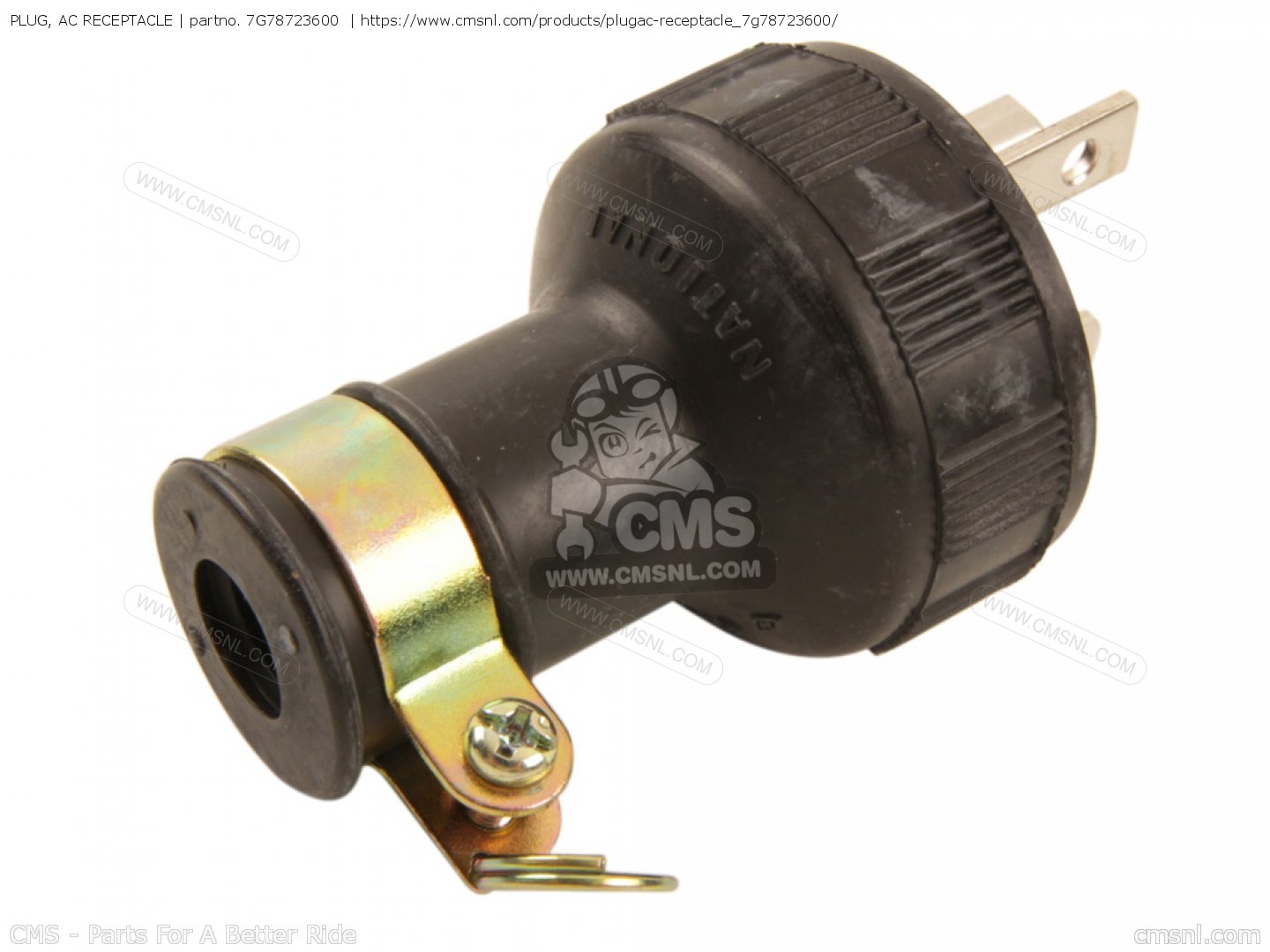 7G78723600: Plug, Ac Receptacle Yamaha - buy the 7G7-87236-00 at CMSNL