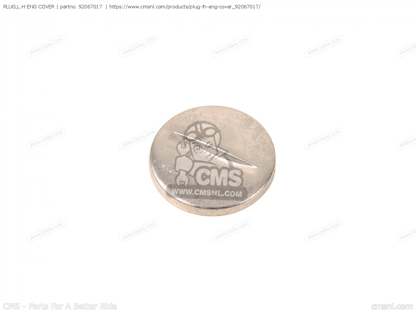 92067017: Plug,engine Cover,lh, Kawasaki - buy the 92067-017 at CMSNL