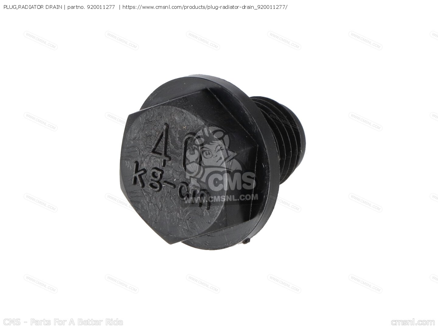 920011277: PLUG,RADIATOR DRAIN Kawasaki - buy the 92001-1277 at CMSNL