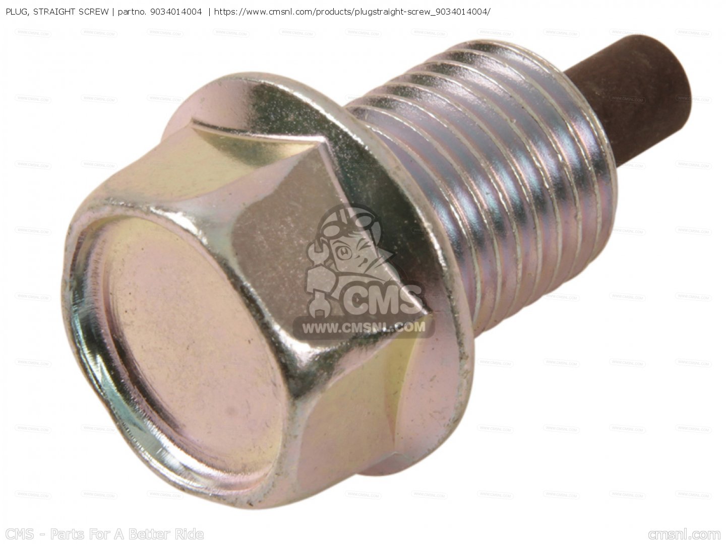 9034014004: Plug, Straight Screw Yamaha - buy the 90340-14004 at CMSNL