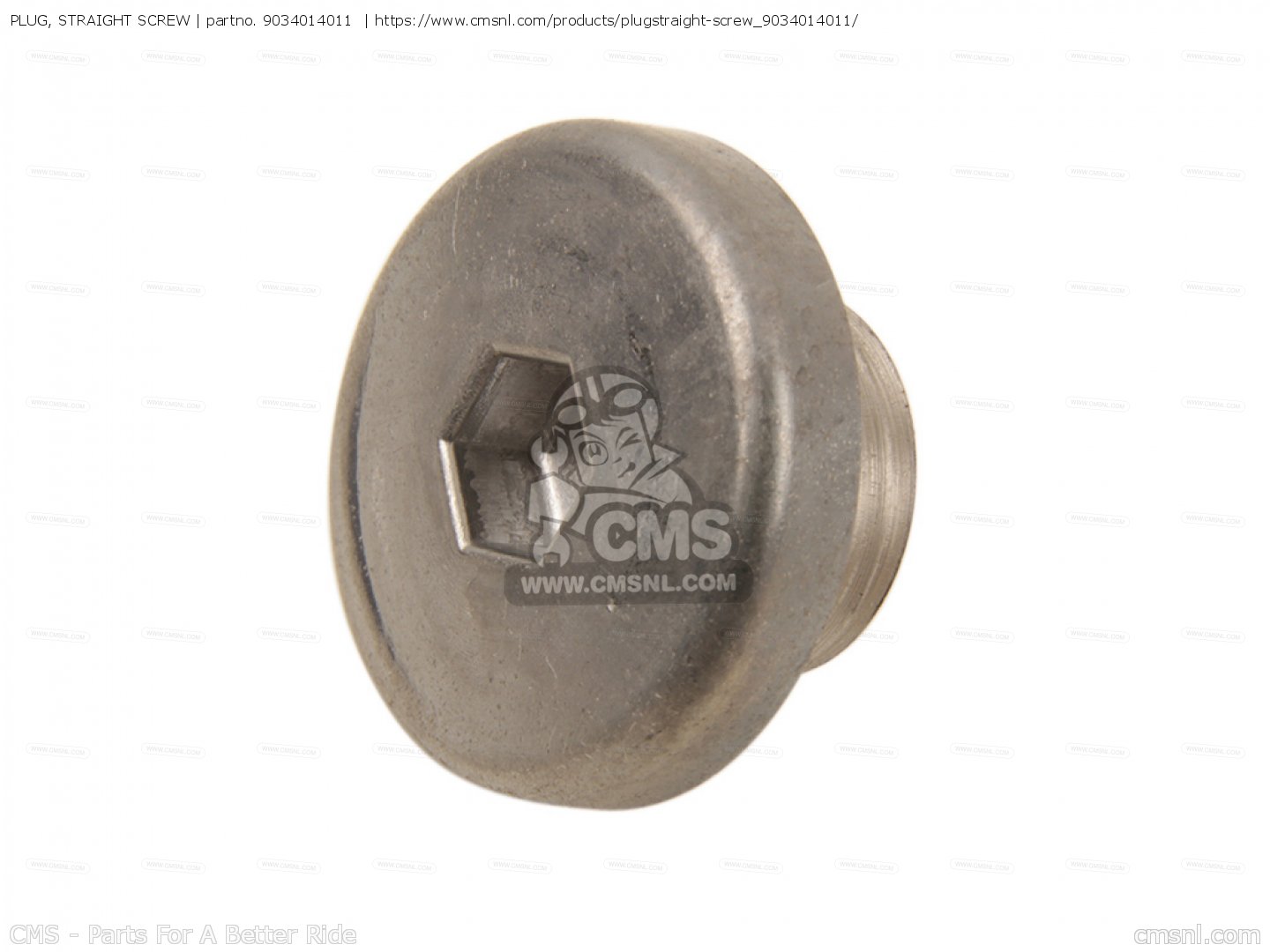 9034014011: Plug, Straight Screw Yamaha - buy the 90340-14011 at CMSNL