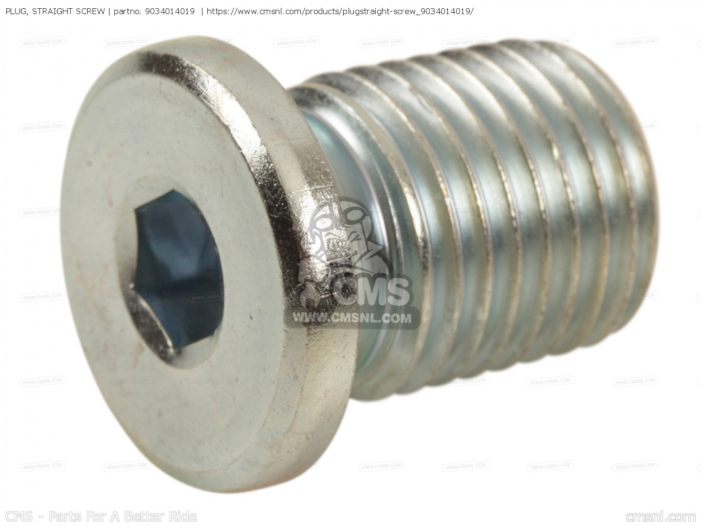 9034014019: Plug, Straight Screw Yamaha - buy the 90340-14019 at CMSNL