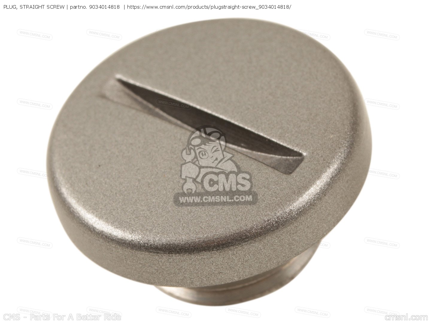 9034014818: Plug, Straight Screw Yamaha - buy the 90340-14818 at CMSNL