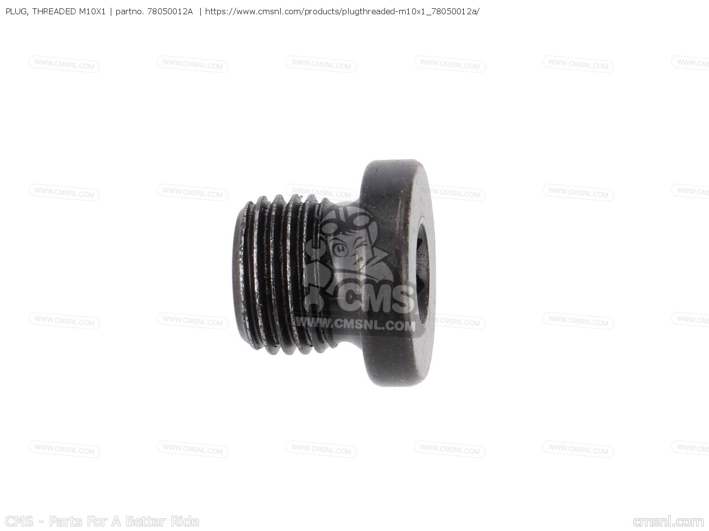 78050012A: Plug, Threaded M10x1 Ducati - buy the 78050012A at CMSNL