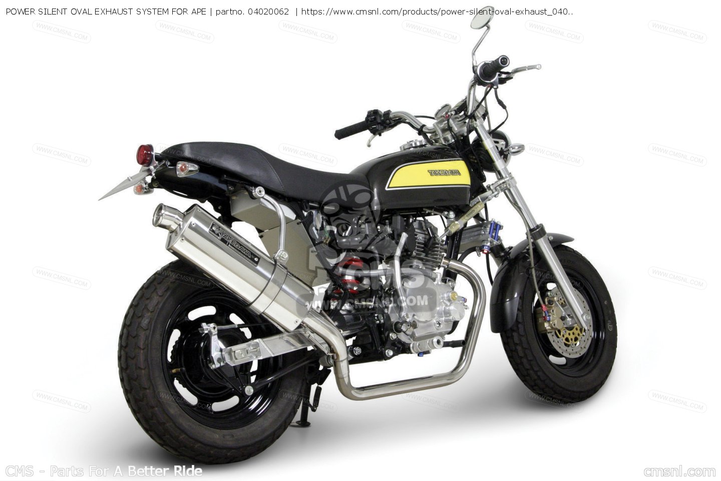 04020062: POWER SILENT OVAL EXHAUST SYSTEM FOR APE Takegawa - buy the 04-02-0062 at CMSNL
