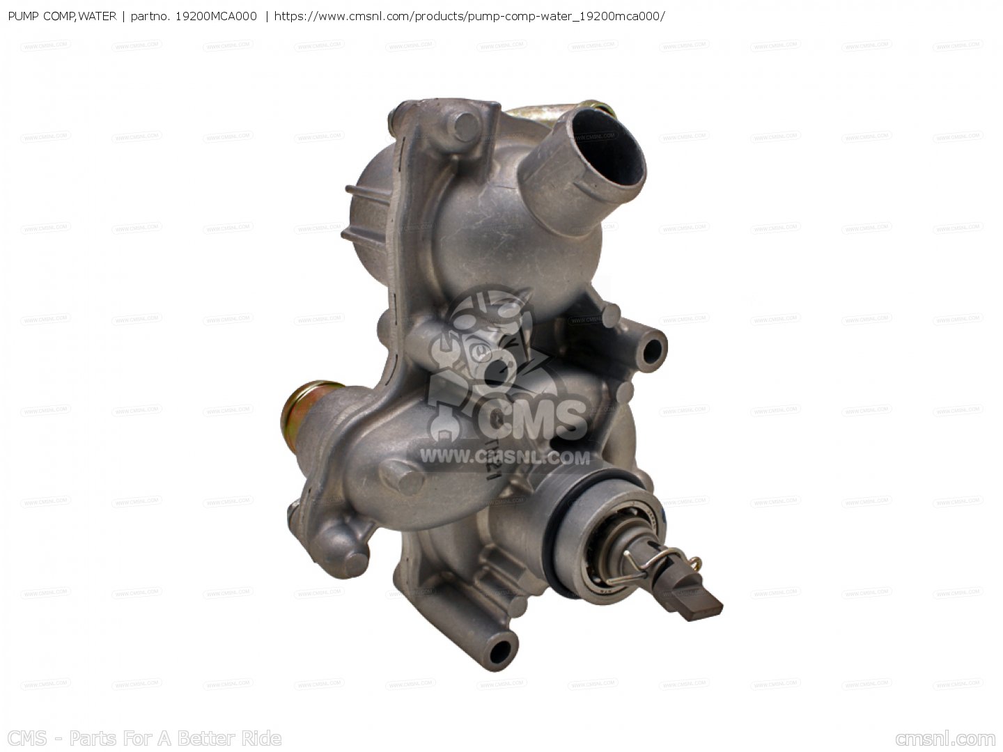 19200MCA000: PUMP COMP,WATER Honda - buy the 19200-MCA-000 at CMSNL