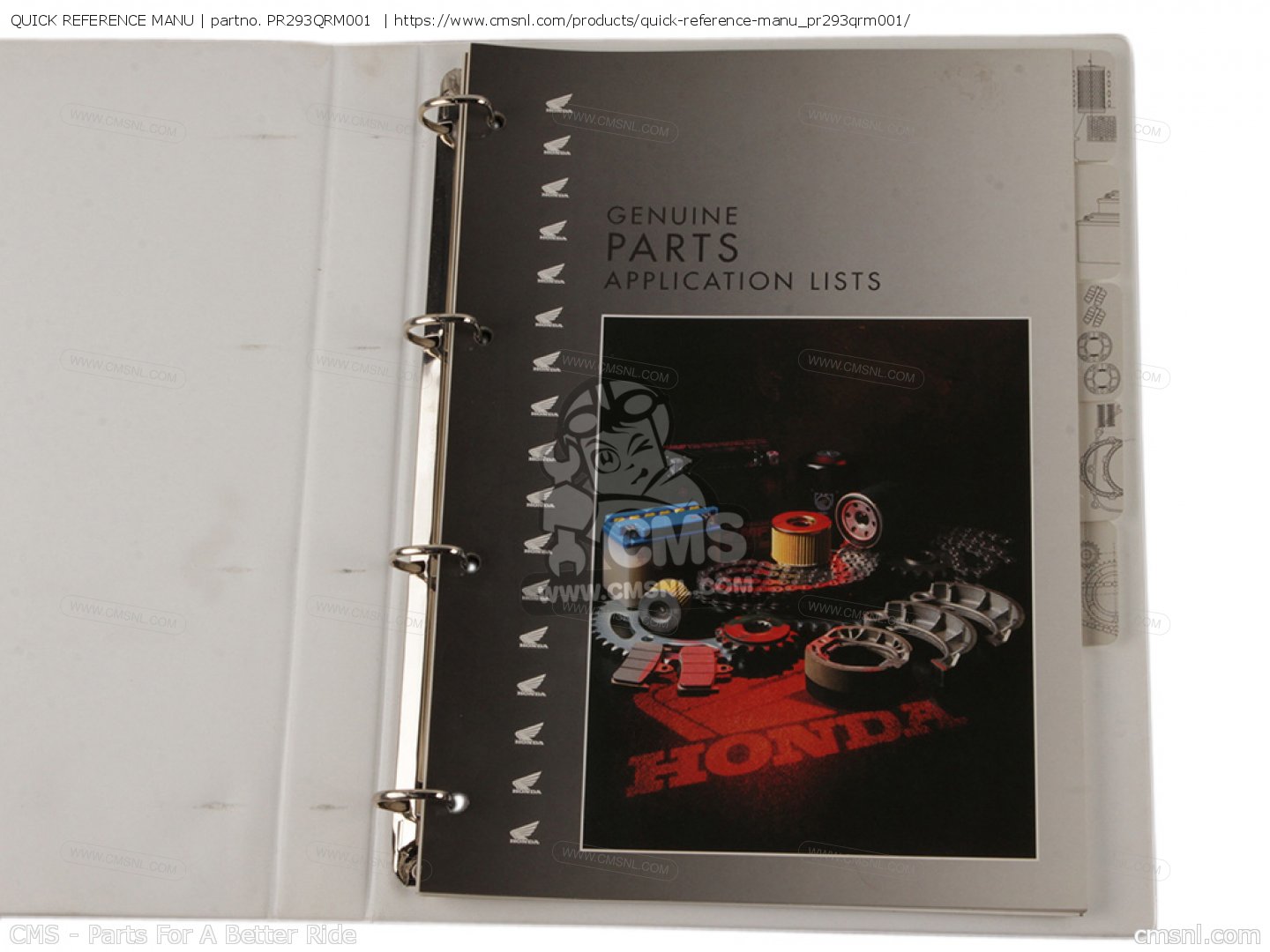 PR293QRM001: Quick Reference Manu Honda - buy the PR293-QRM-001 at CMSNL