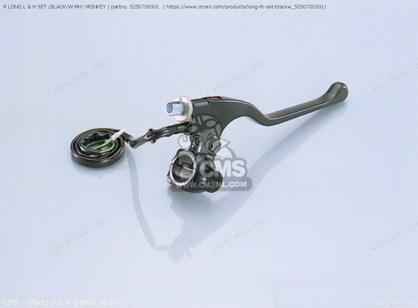 5250700301: R LONG L & H SET (BLACK/W MH) MONKEY Kitaco - buy the 525 ...