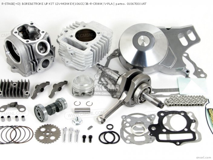 01067001VAT: R-stage(+d) Bore&stroke Up Kit 12v-monkey(106cc/3b-r-crank ...