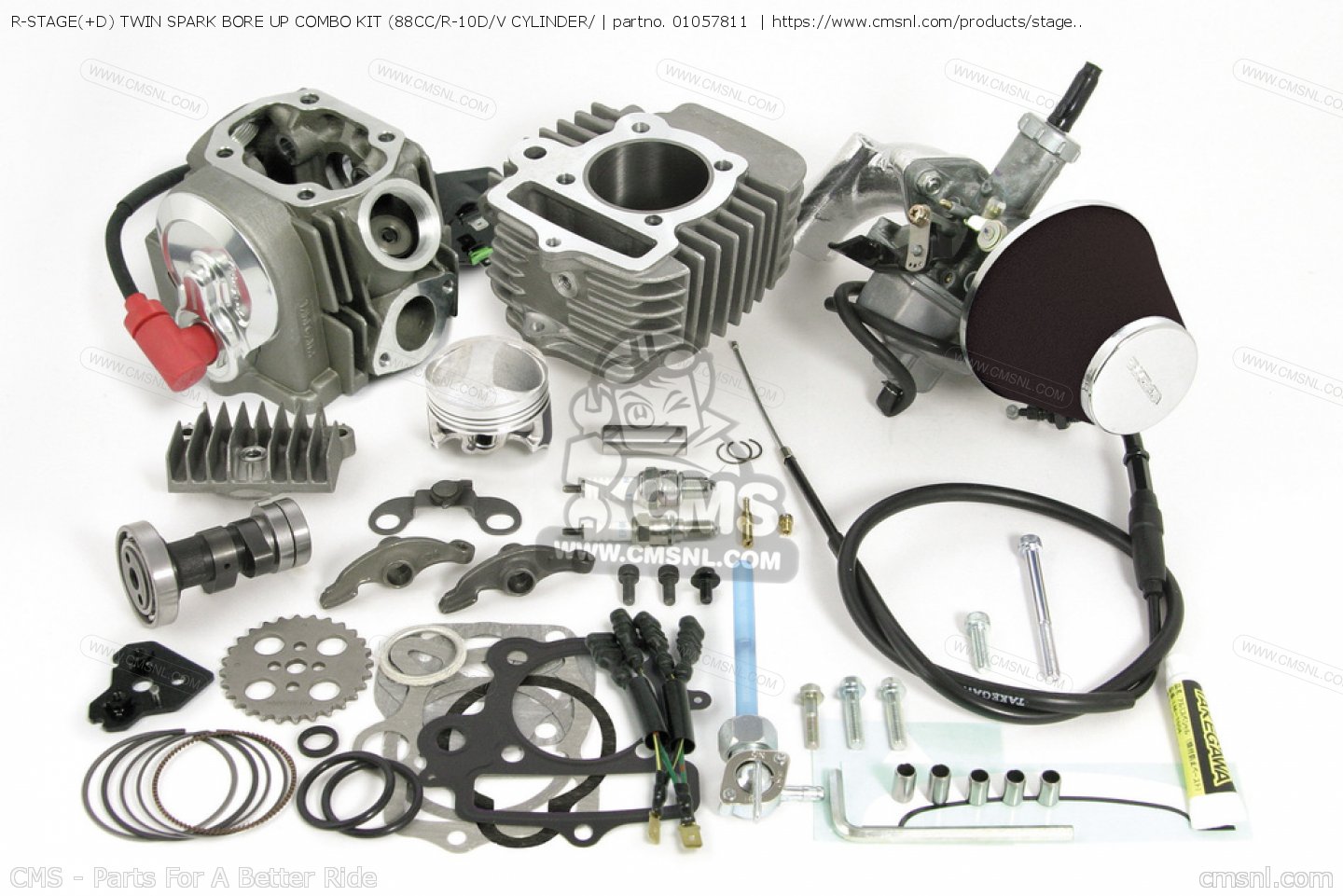 01057811: R-stage(+d) Twin Spark Bore Up Combo Kit (88cc/r-10d/v Cylinder/ Takegawa - buy the 01 ...
