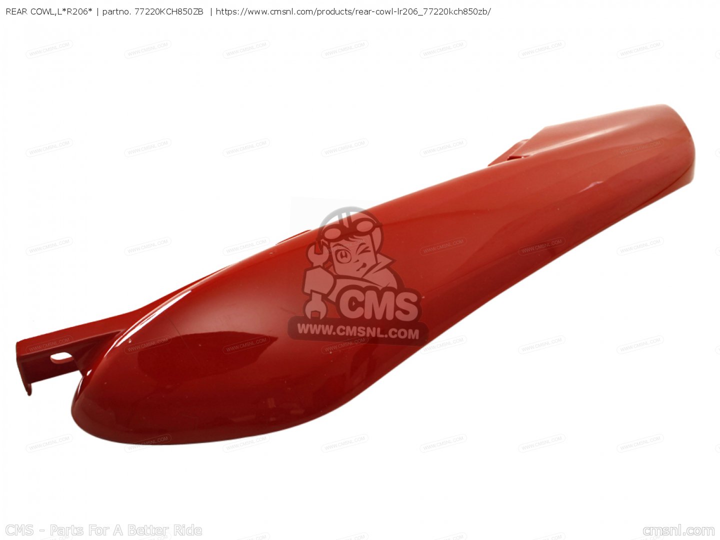 77220KCH850ZB: REAR COWL,L*R206* Honda - buy the 77220-KCH-850ZB at CMSNL