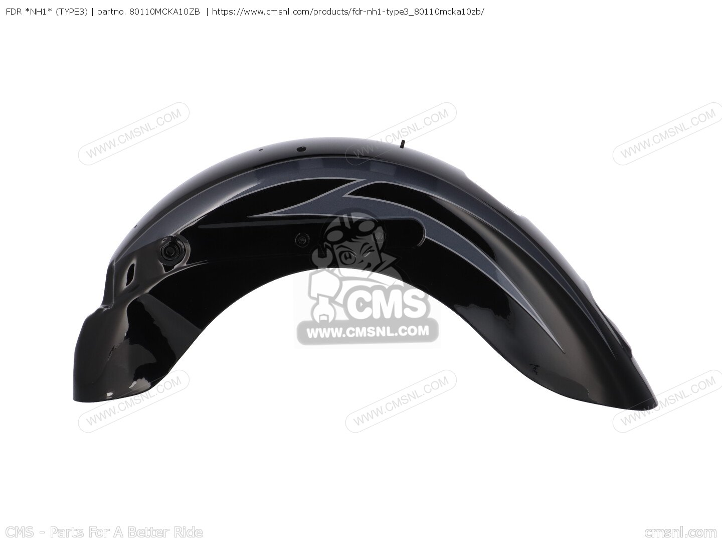 80110MCKA10ZB: Rear Fender Fdr *nh1* (type3) Honda - buy the 80110-MCK ...