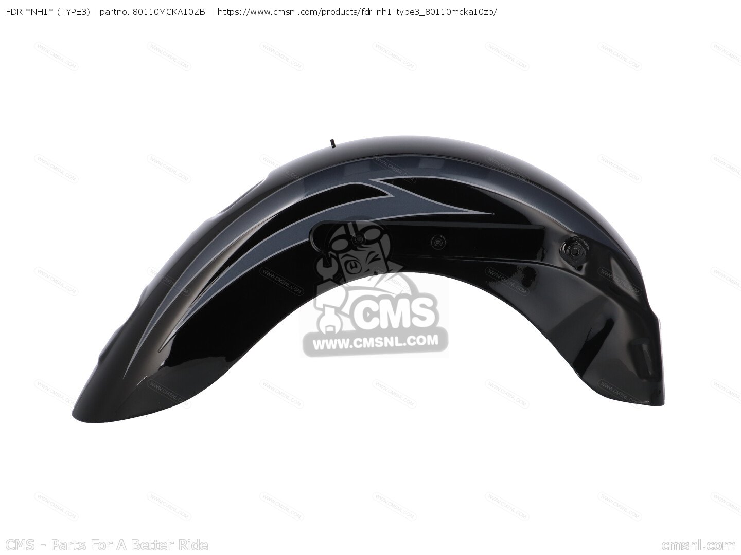 80110MCKA10ZB: Rear Fender Fdr *nh1* (type3) Honda - buy the 80110-MCK ...