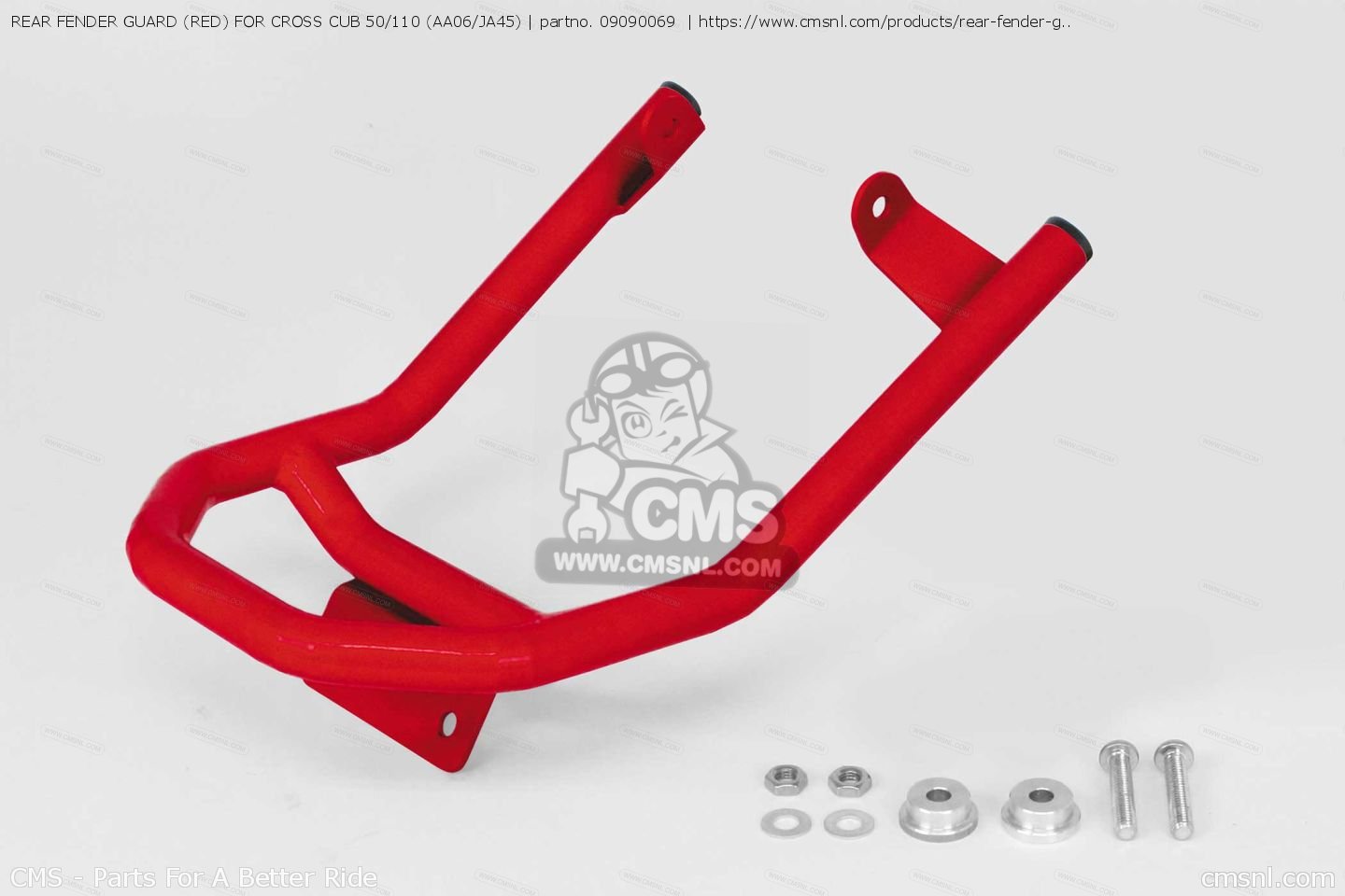 09090069: Rear Fender Guard (red) For Cross Cub 50/110 (aa06/ja45 ...