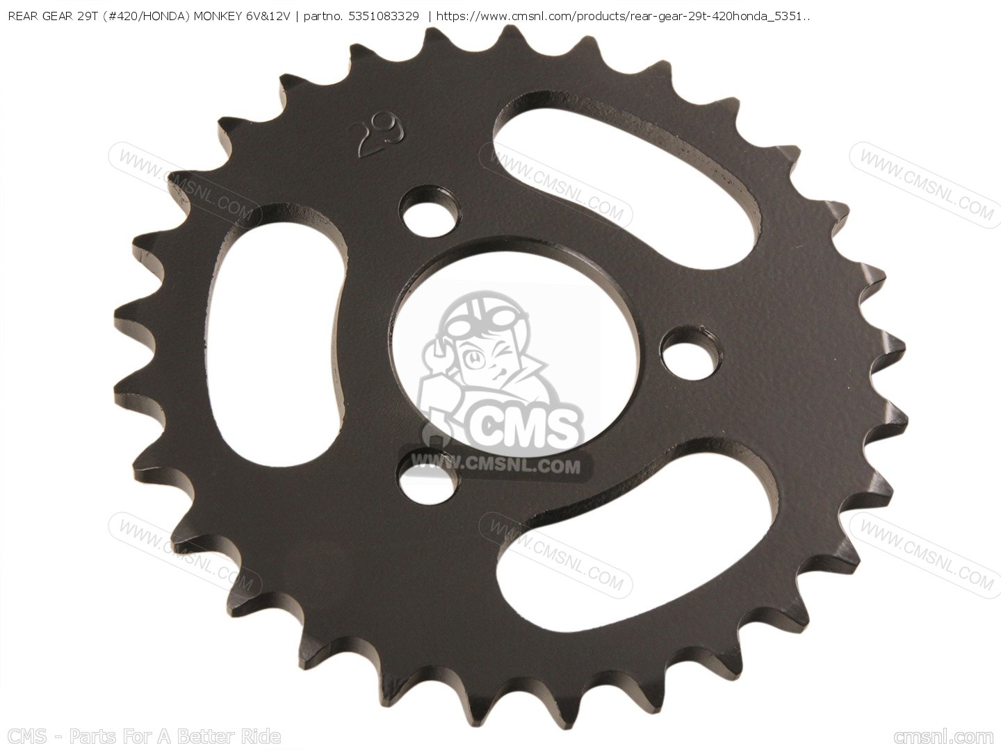 5351083329: Rear Gear 29t (#420/honda) Monkey 6v&12v Kitaco - buy the ...