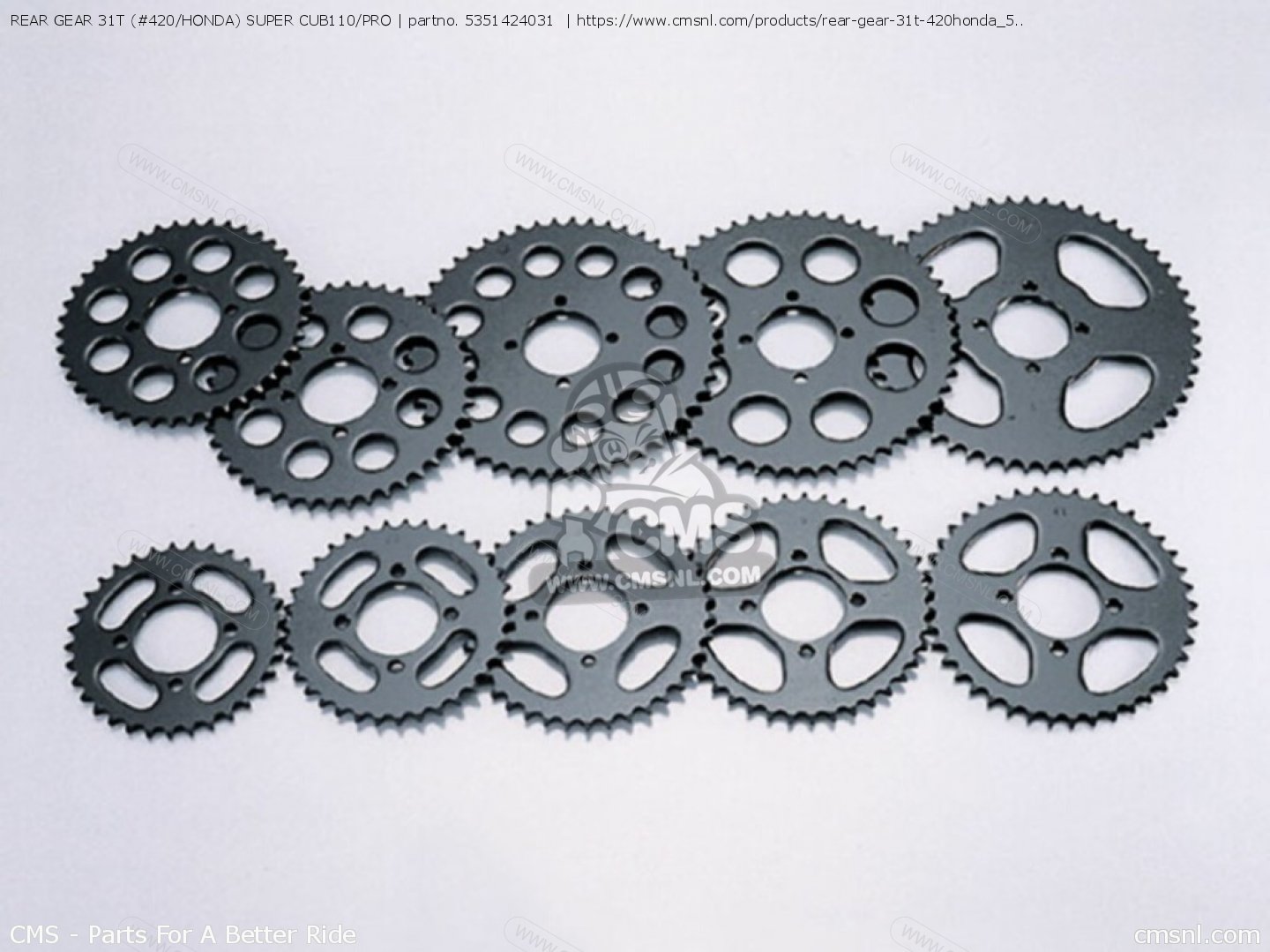 5351424031: REAR GEAR 31T (#420/HONDA) SUPER CUB110/PRO Kitaco - buy ...