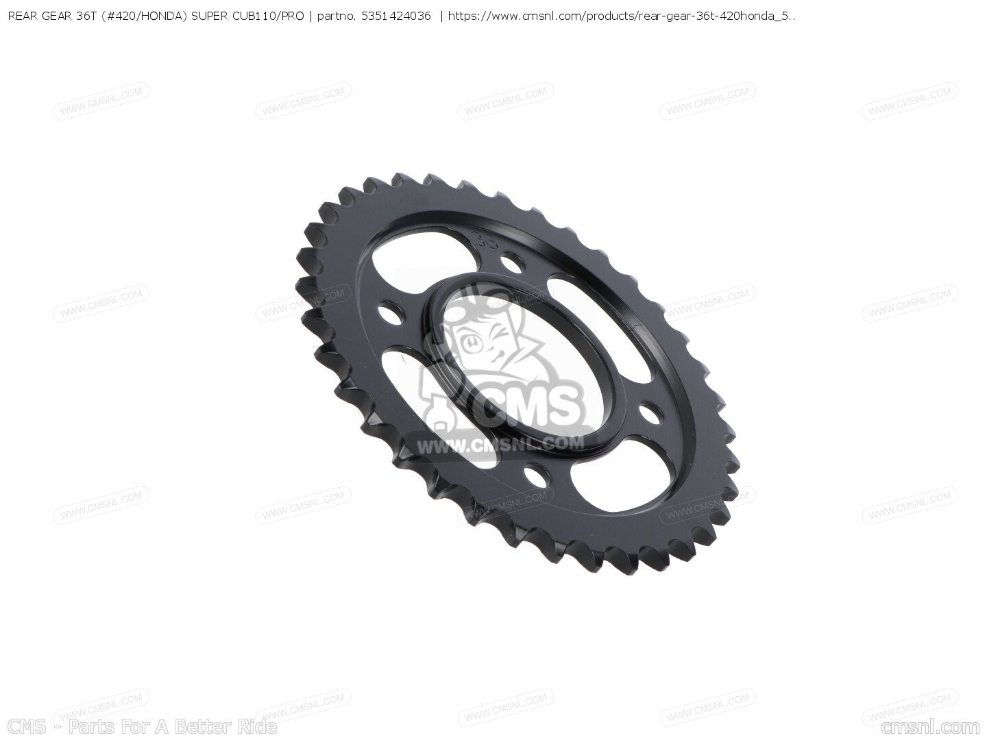 5351424036: REAR GEAR 36T (#420/HONDA) SUPER CUB110/PRO Kitaco - buy ...