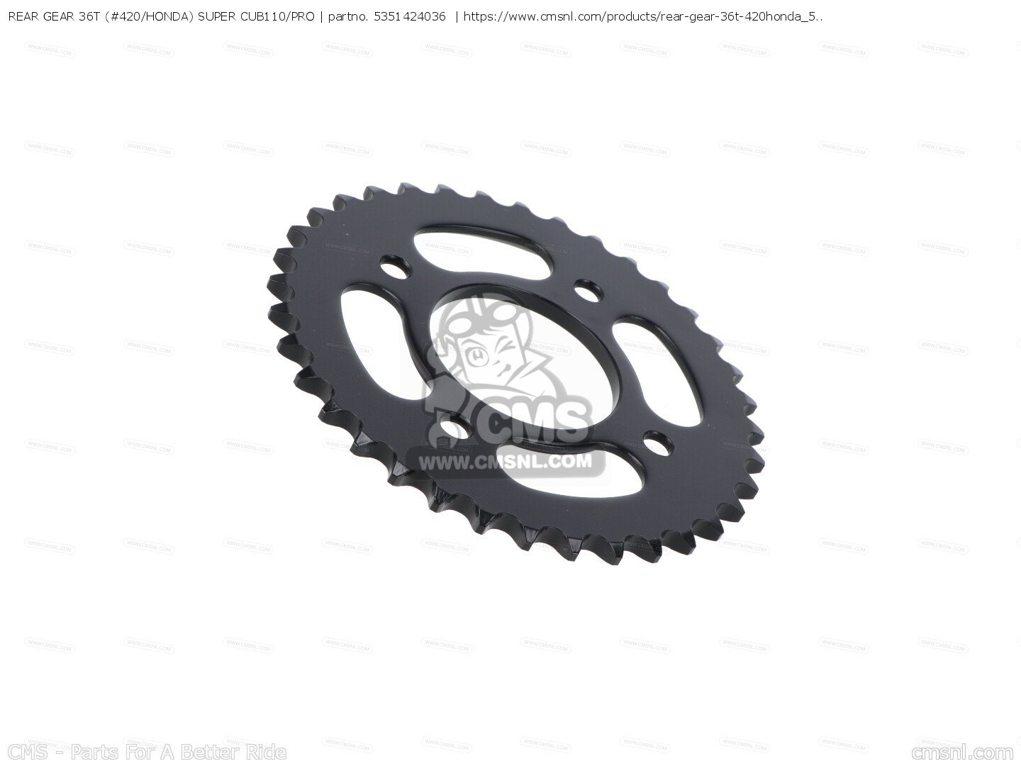 5351424036: REAR GEAR 36T (#420/HONDA) SUPER CUB110/PRO Kitaco - buy ...