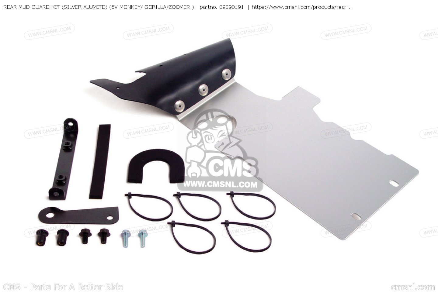 09090191: REAR MUD GUARD KIT (SILVER ALUMITE) (6V MONKEY/ GORILLA ...