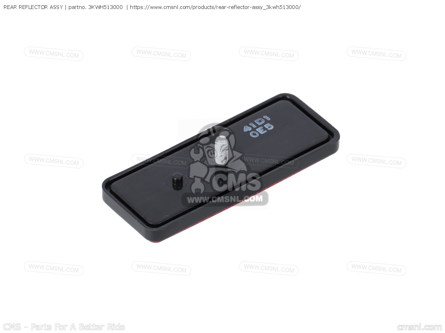 3KWH513000: REAR REFLECTOR ASSY Yamaha - buy the 3KW-H5130-00-00 at CMSNL