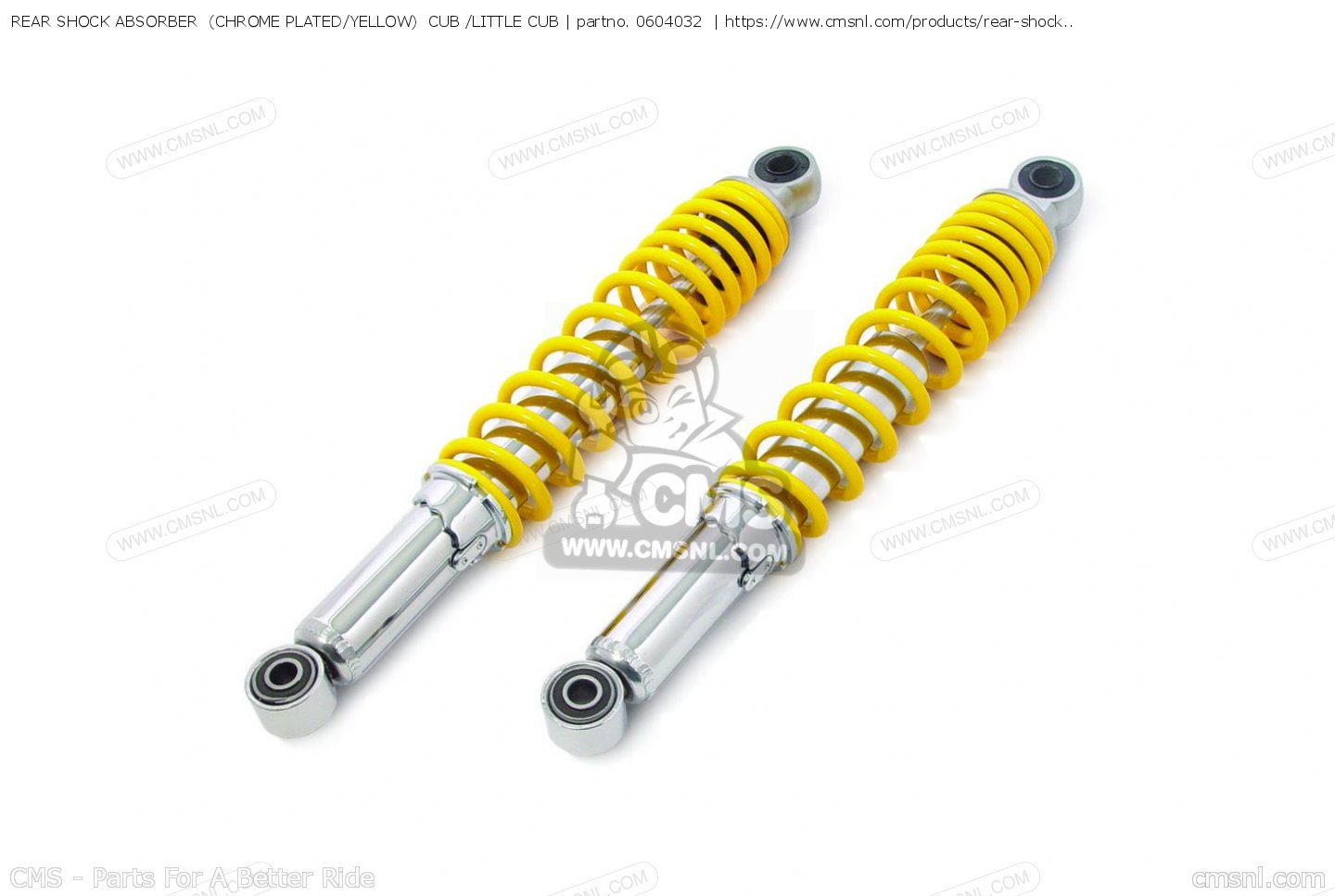 0604032: Rear Shock Absorber (chrome Plated/yellow) Cub /little Cub ...