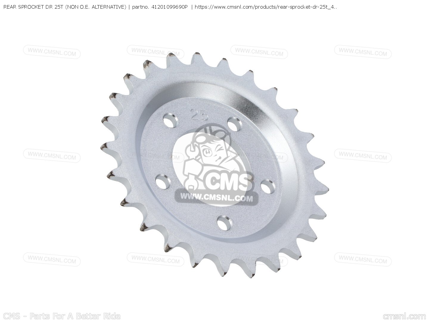 REAR SPROCKET DR 25T (NON O.E. ALTERNATIVE) for PF50R NOVIO NETHERLANDS ...