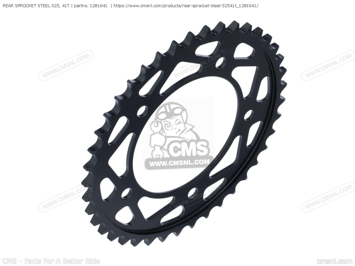 1281641: REAR SPROCKET STEEL 525, 41T AFAM - buy the 12816-41 at CMSNL