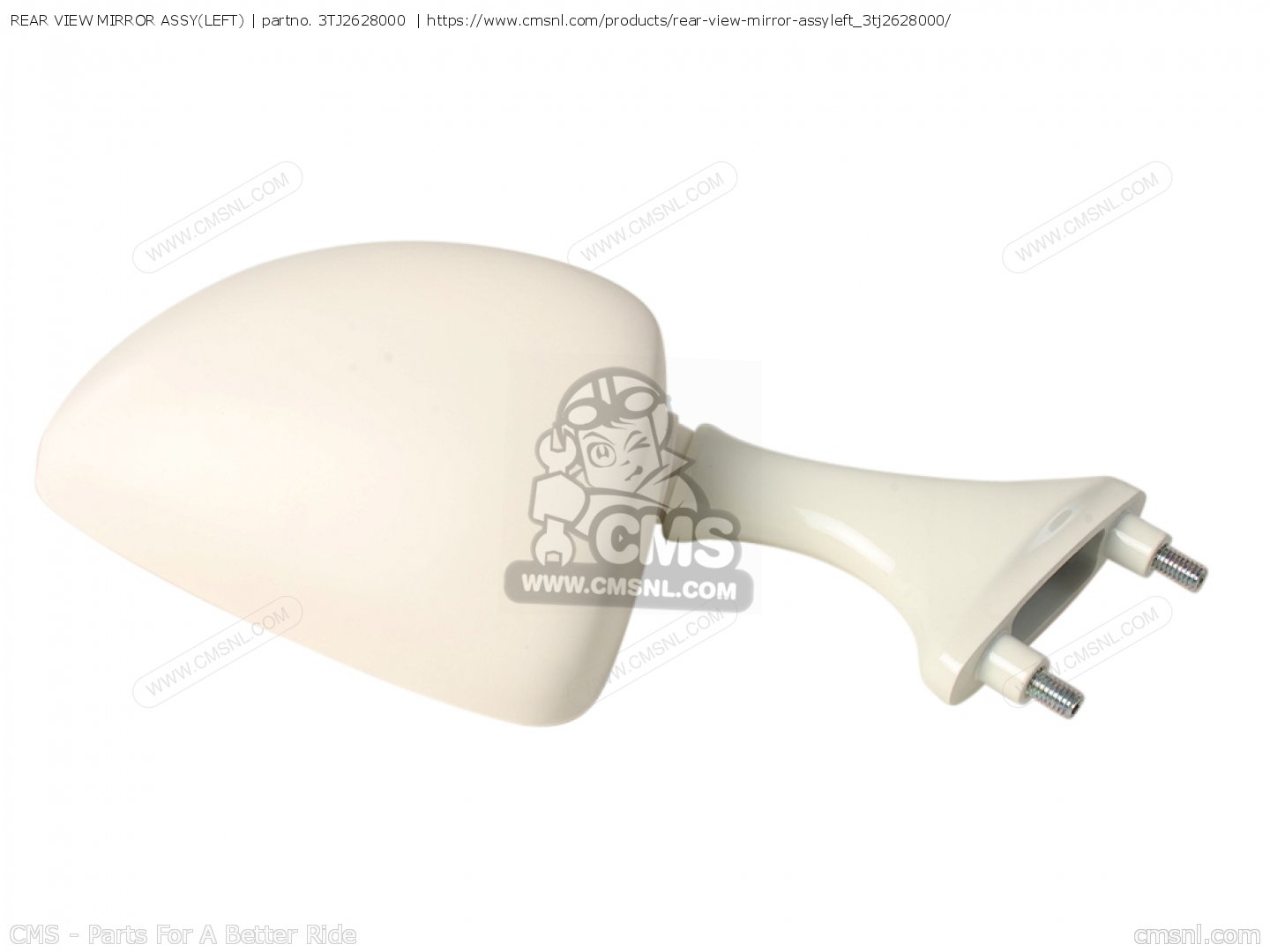 3TJ2628000: REAR VIEW MIRROR ASSY(LEFT) Yamaha - buy the 3TJ-26280-00 ...