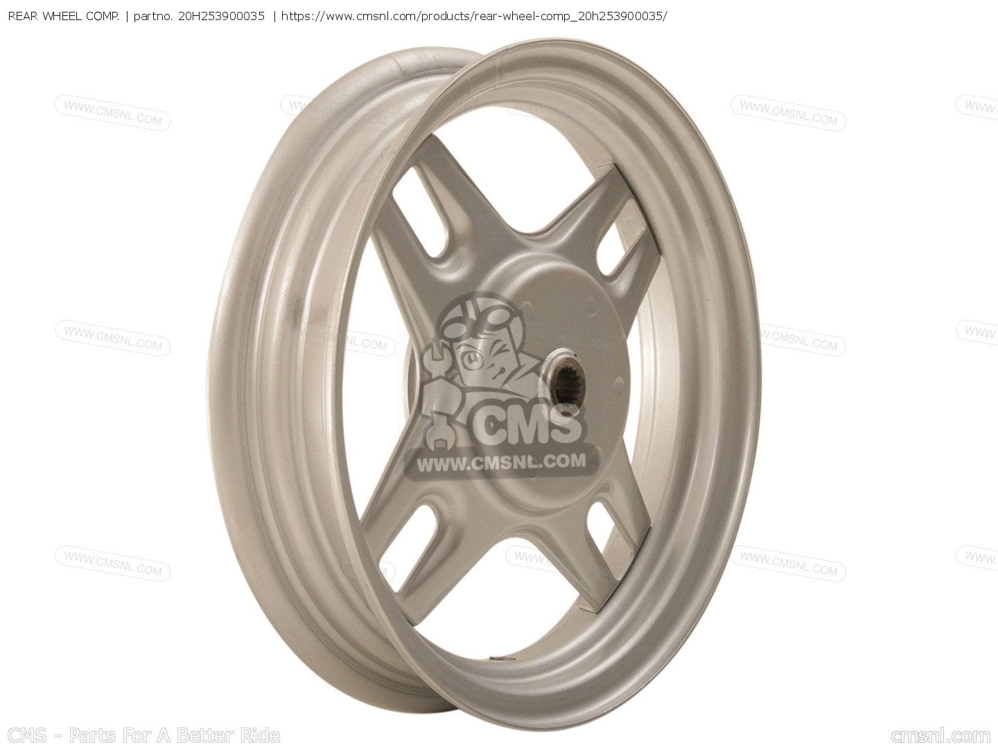 20H253900035: REAR WHEEL COMP. Yamaha - buy the 20H-25390-00-35 at CMSNL